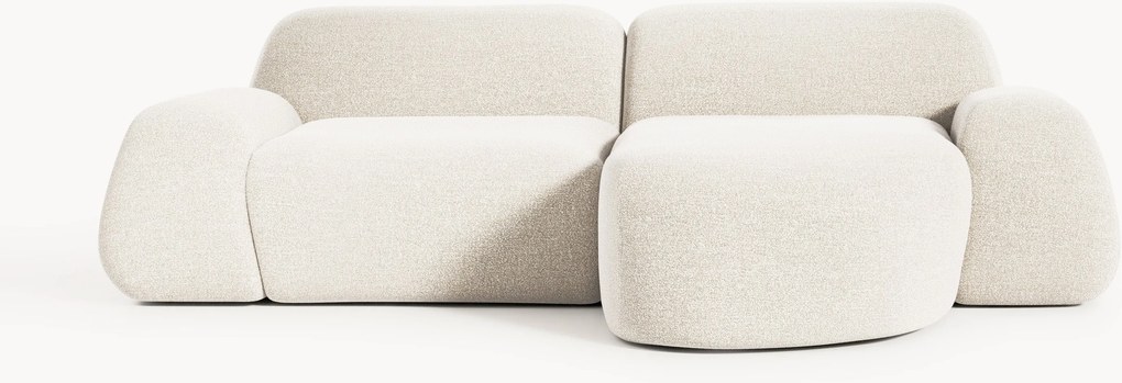 Modulární rohová bouclé pohovka Wolke, 3místná