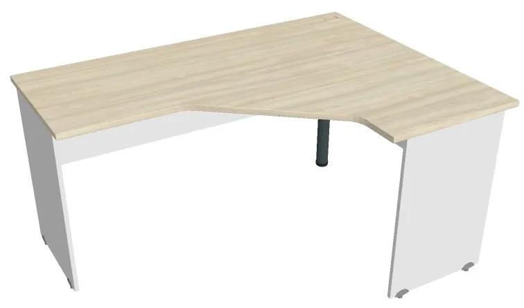 Stůl ergo levý 160*120 cm - Hobis Gate GEV 60 L Dekor stolové desky: akát, Dekor lamino podnože: bílá, Barva nohy: černá