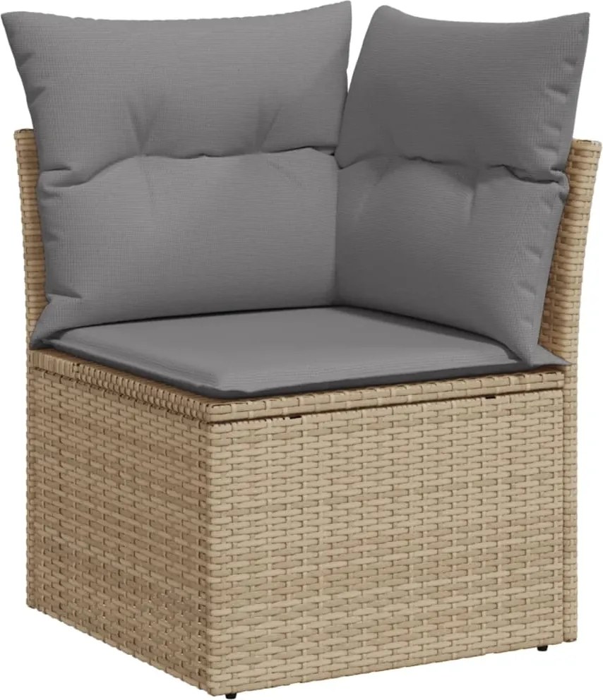 10dílná zahradní sedací souprava a podušky mix béžové polyratan 3226311