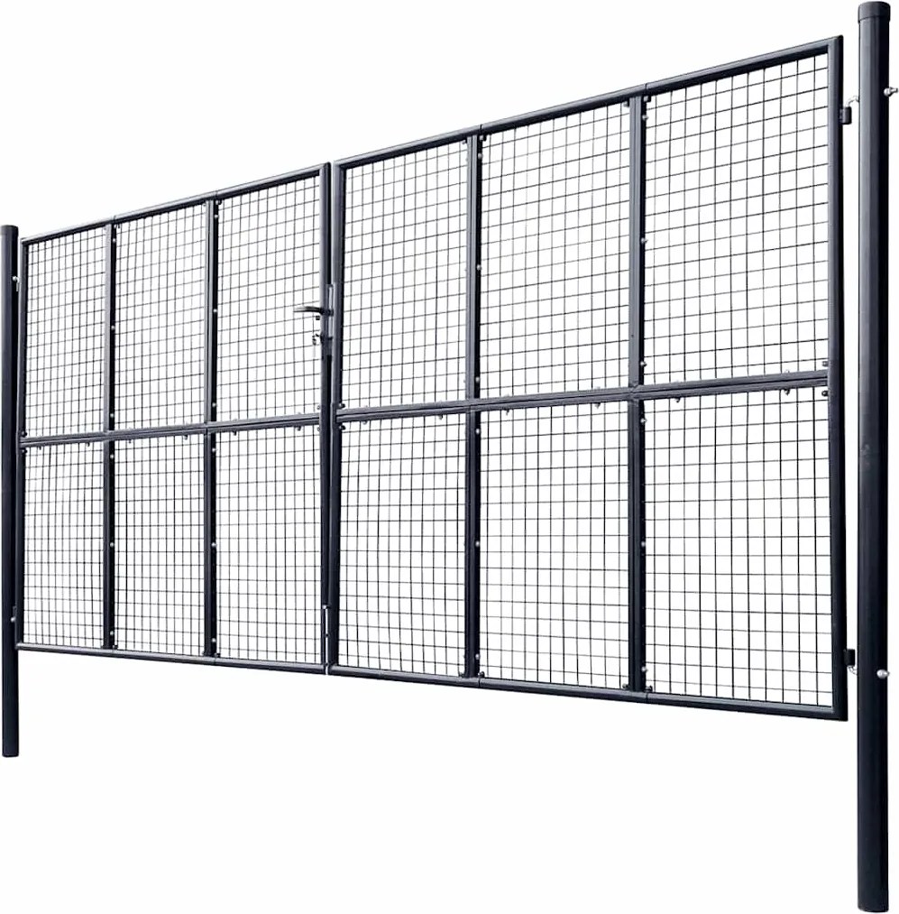 Pletivá zahradní branka pozinkovaná ocel 400 x 200 cm šedá 143379