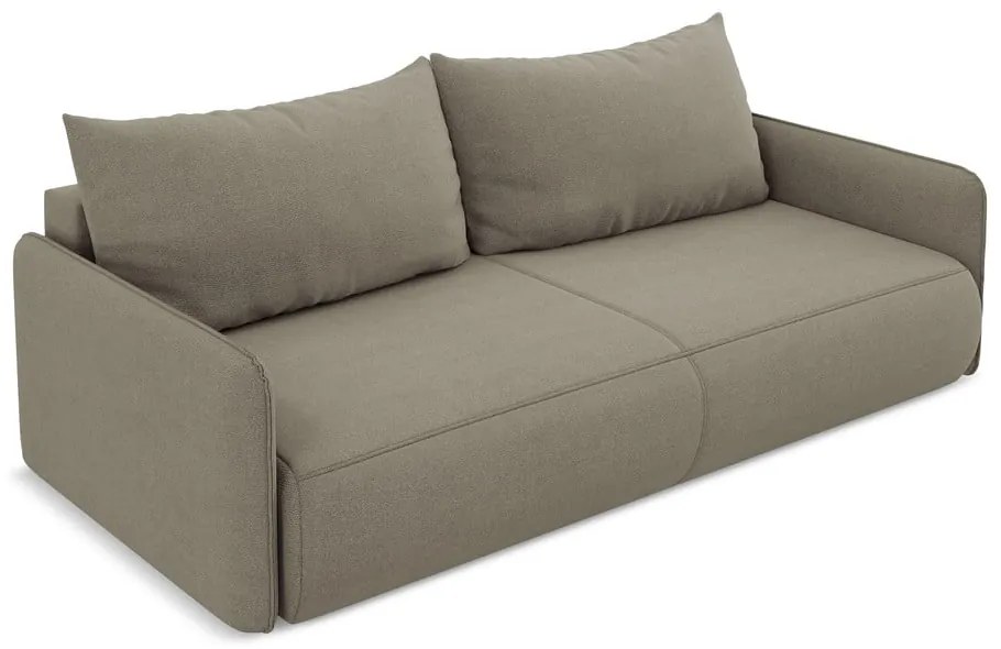 Béžová rozkládací/s úložným prostorem pohovka 216 cm Nanea - II. jakost – Makamii