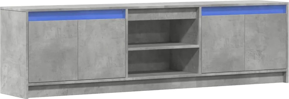 TV skříňka s LED betonově šedá 180x34x50 cm kompozitní dřevo 3307915