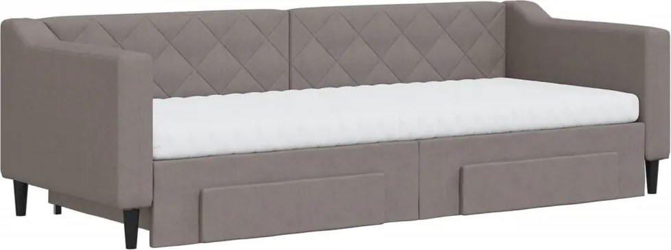 Válenda s přistýlkou a zásuvkami taupe 80 x 200 cm textil 3197478