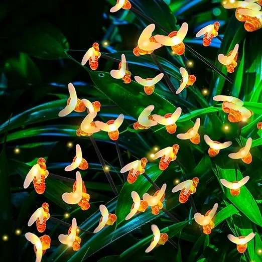 Včely Solární Led zapichovací zahradní světla Velká sada 4x8 ks 70 cm