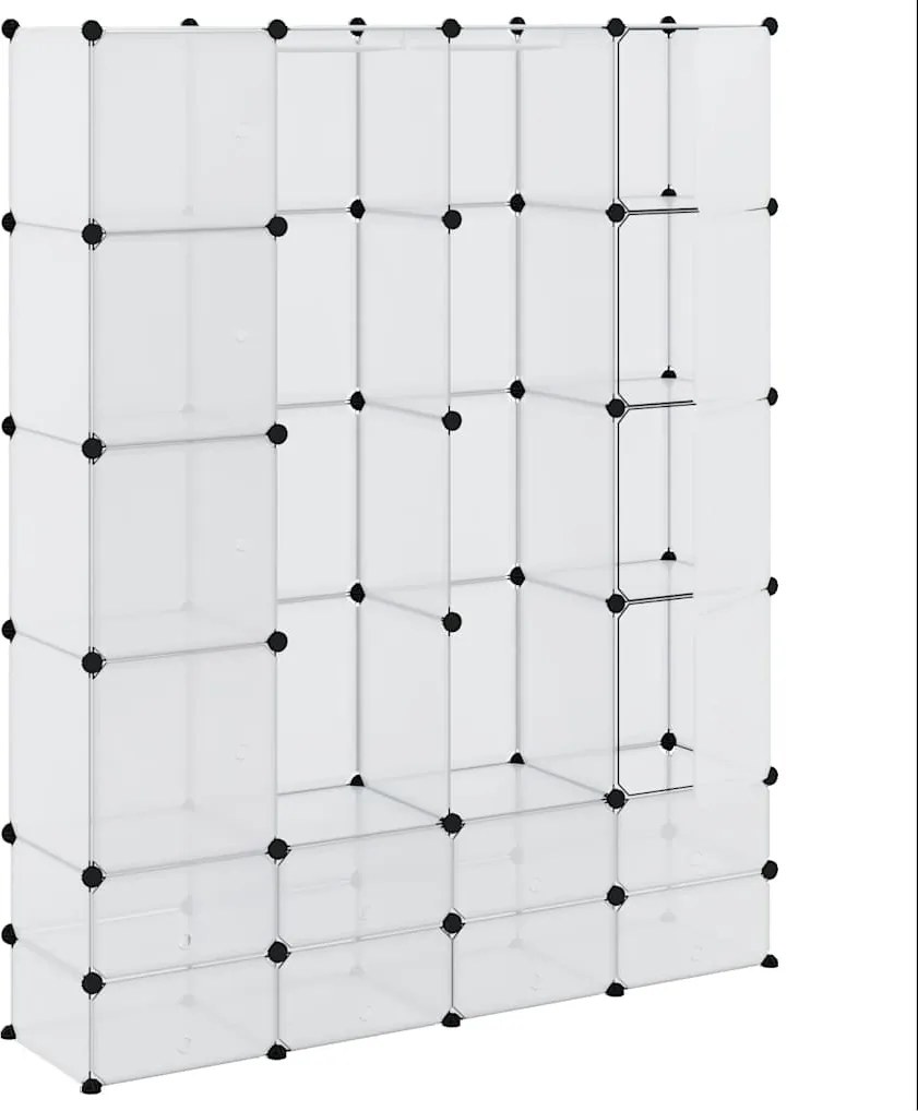 Modulární skříň s 18 přihrádkami bílá 37 x 146 x 180,5 cm 240502