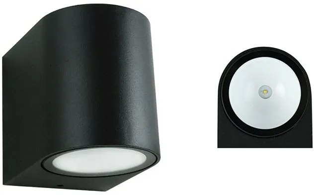 Led světlo mcled led svítidlo revos r, 3w, 3000k, ip65, černá barva