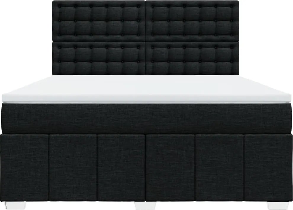 Box spring postel s matrací černá 180x200 cm textil 3291763