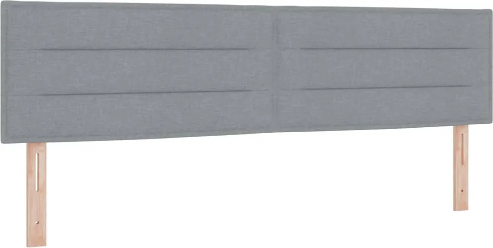 Postel s boxspringem s čelo Světle šedá 180 x 200 cm textil 3338937