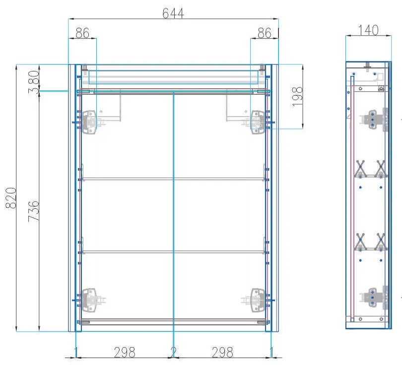Mereo Siena koupelnová galerka 64 cm zrcadlová skříňka antracit mat CN436GA