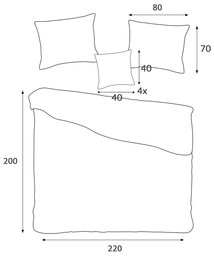 BAMBUSOVÉ LOŽNÍ POVLEČENÍ STRIPE SEA 220X200CM, 2KS 70X80CM, 4KS 40X40CM TYRKYSOVÁ