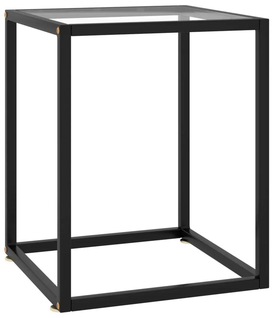322907 vidaXL Konferenční stolek černý s tvrzeným sklem 40 x 40 x 50 cm