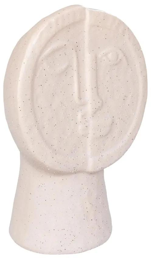 OnaDnes -20% Nordic Living Béžová keramická váza Facelime 17,5 cm