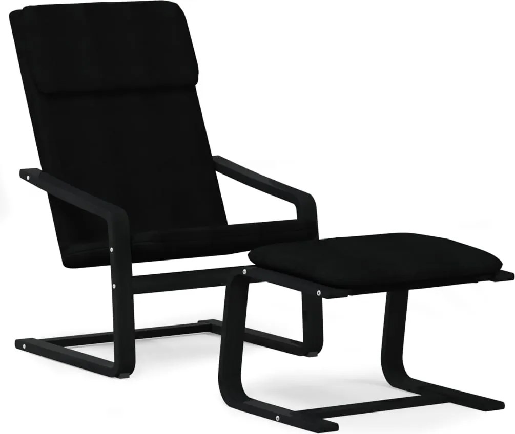 Relaxační křeslo s podnožkou černé textil 3154419