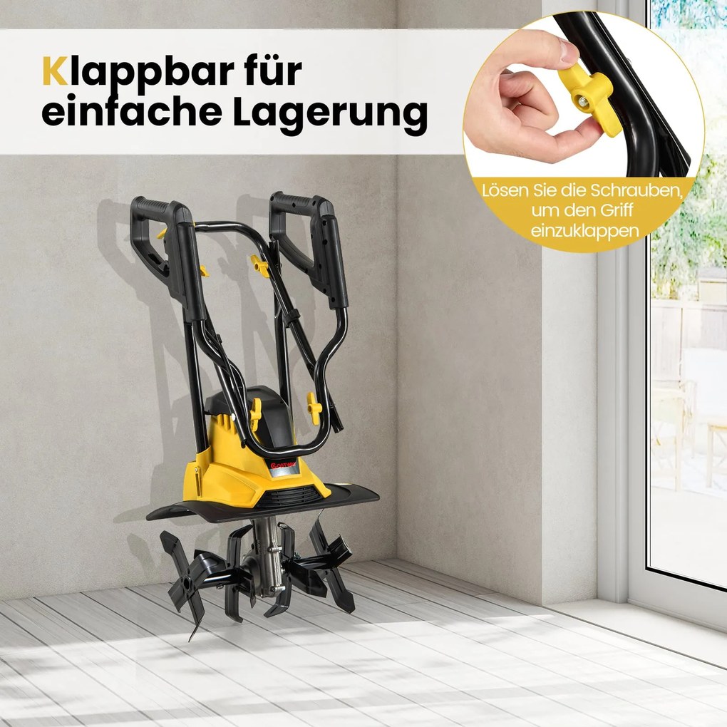 Costway Elektrický kultivátor 1200 W | Pracovní šířka 36 cm – 36,5 × 24 × 138 cm