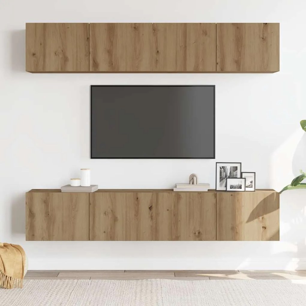 Nástěnné TV skříňky 4 ks dub artisan kompozitní 3328944