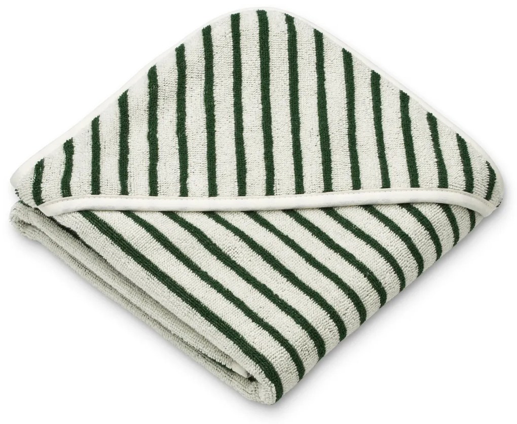 Liewood Osuška s kapucí Alba Y/D Stripes Garden green Creme