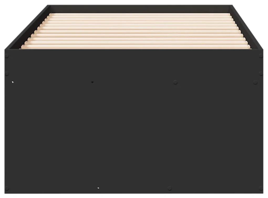 Válenda se zásuvkami černá 90 x 200 cm kompozitní dřevo