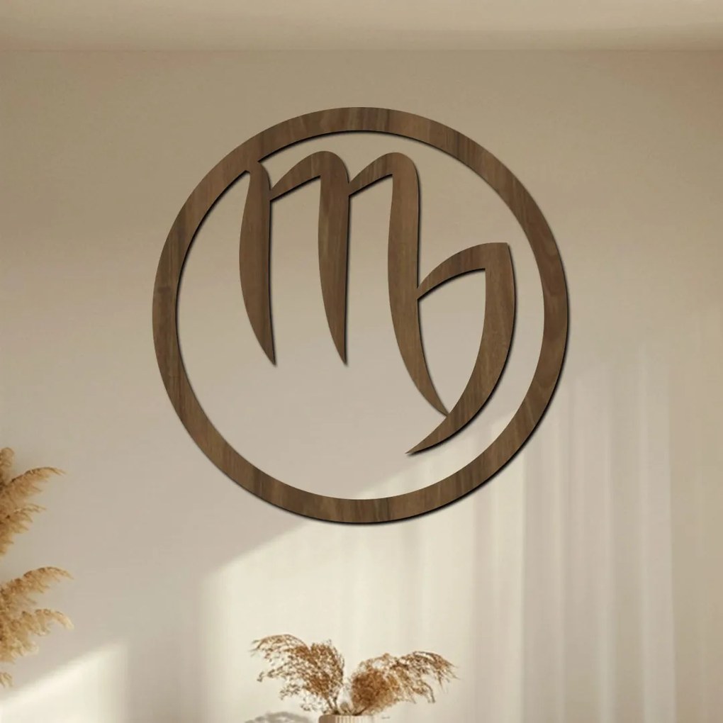 dřevo života Dřevěný obraz znamení Panny Zvolte rozměr (cm): 80x80, Zvolte barvu dekoru: Dub Sonoma