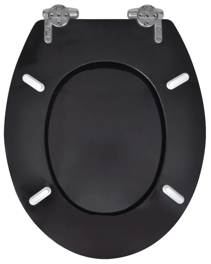 WC sedátko s funkcí pomalého sklápění MDF prostý design černé - Default Title
