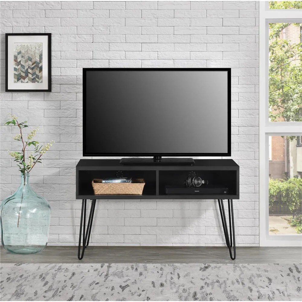 Tmavě šedý TV stolek v dekoru dubu 107x63 cm Owen – Støraa