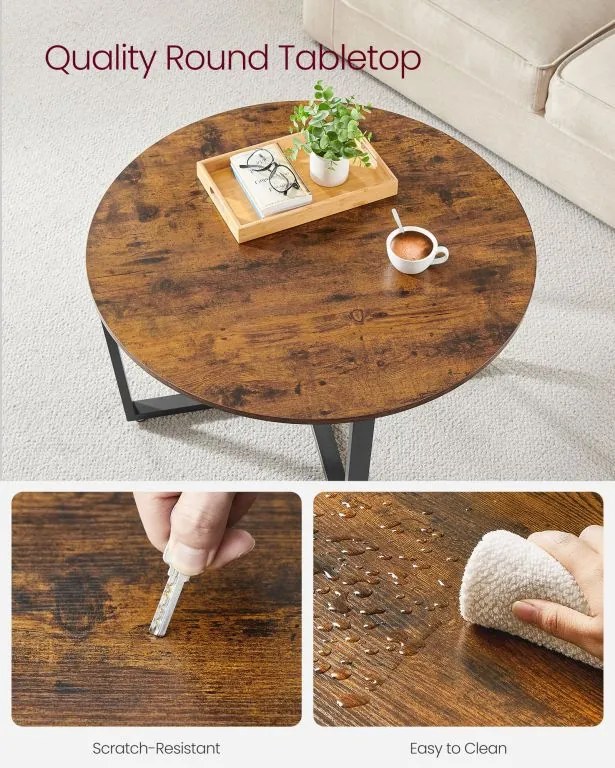 Kulatý konferenční stolek rustikální 88 cm