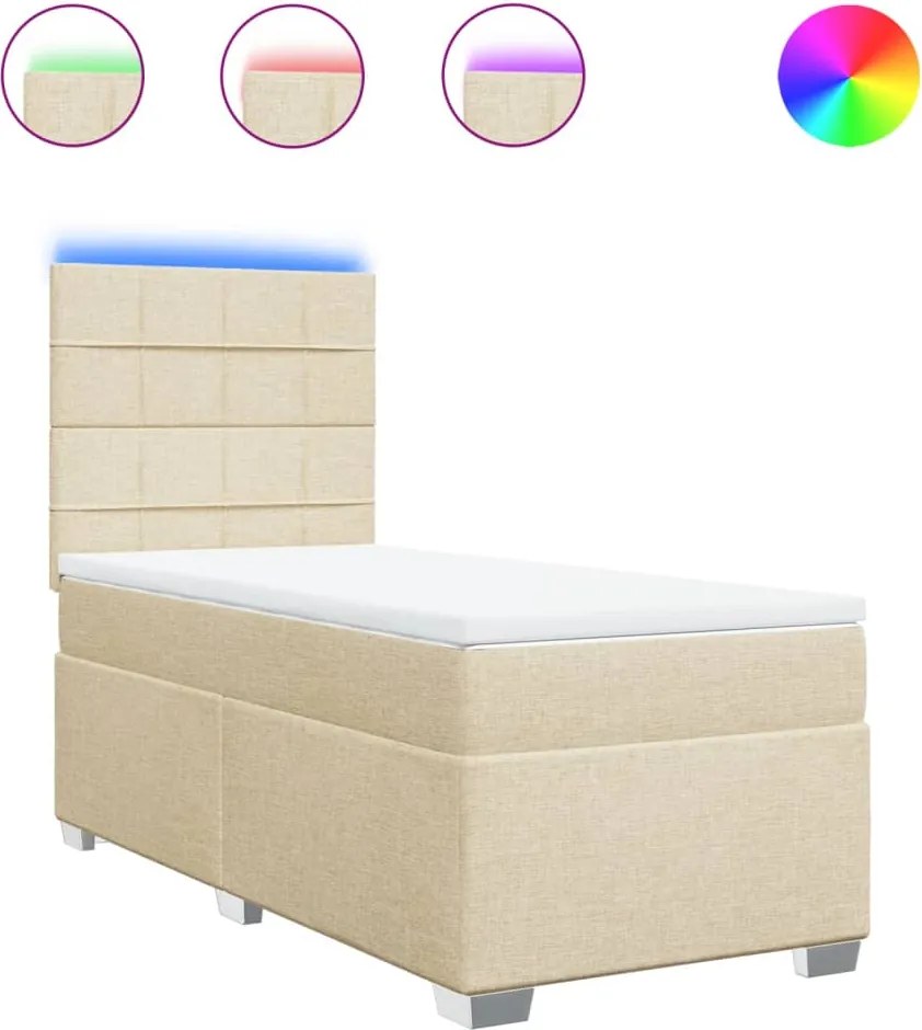 Box spring postel s matrací krémová 80 x 200 cm textil 3292620