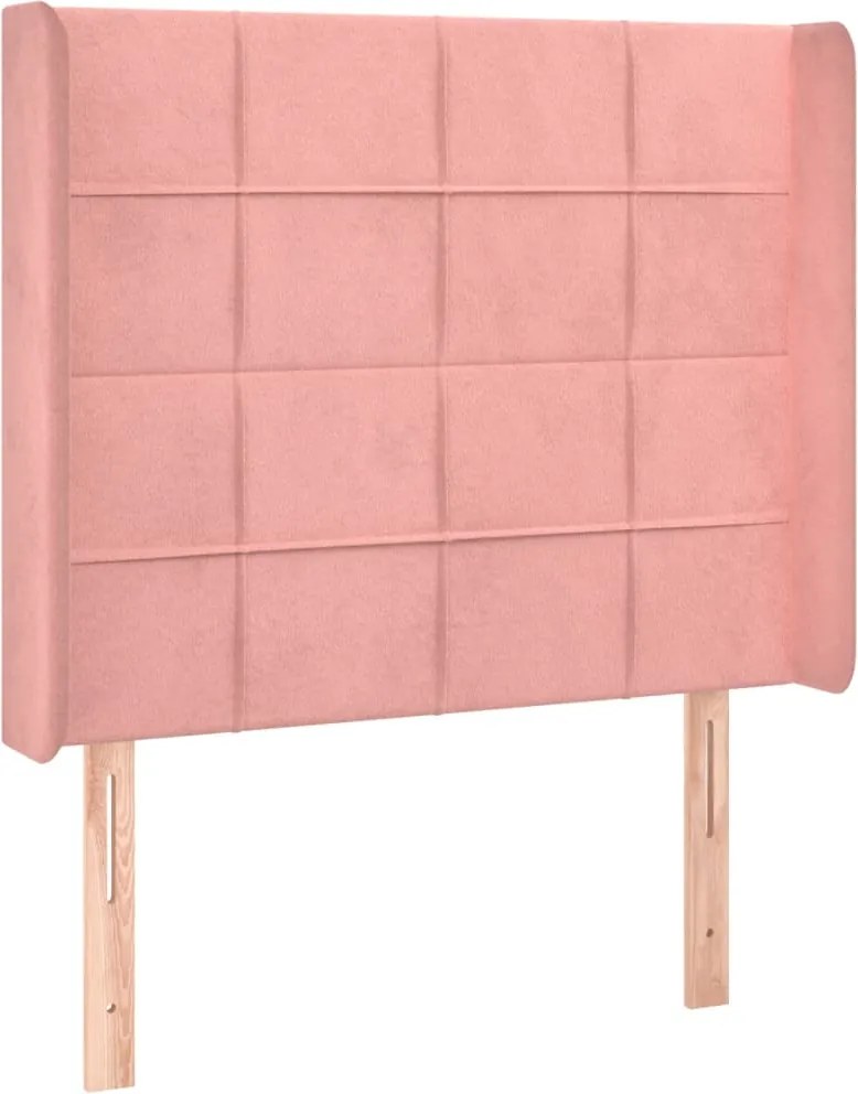 Box spring postel s matrací a LED růžová 80 x 200 cm samet 3139534
