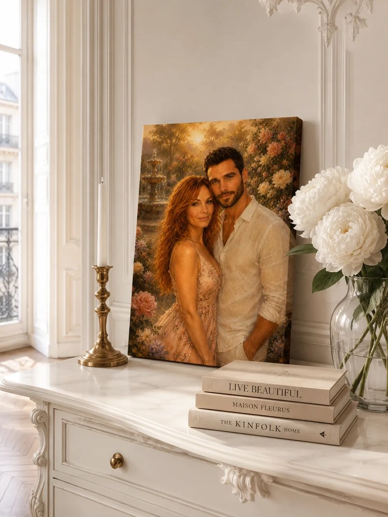 Foto obraz z vlastní fotky na plátno – Romantická klasická olejomalba Rozměry obrazu: 80 x 120 cm