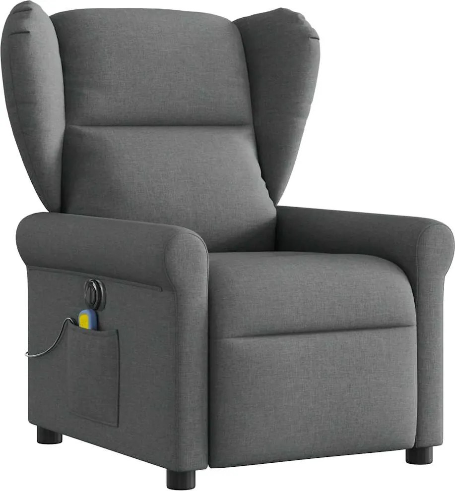 Elektrické masážní polohovací křeslo tmavě šedé textil 3303365