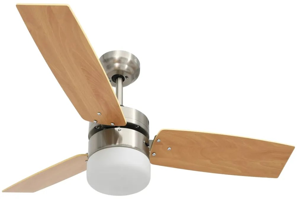 vidaXL Marketos Stropní ventilátor světlo a dálkový ovladač 108 cm světle hnědý