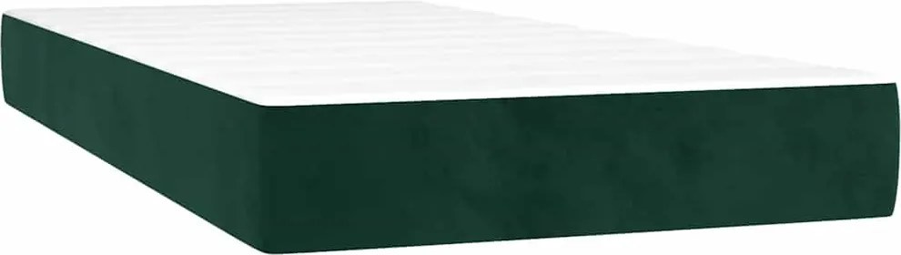 Box spring postel s matrací a LED tmavě zelená 80x200 cm samet 3139772