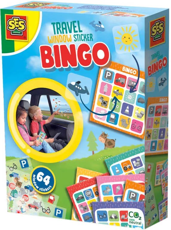 SES CREATIVE Hra Bingo cestovní samolepky do auta *SPOLEČENSKÉ HRY* 02238