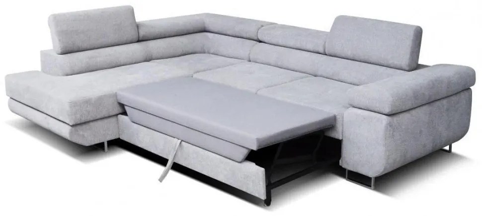 ANTEX MALIBU rozkládací sedací souprava s úložným prostorem šedá 277 x 70 - 89 x 203 cm