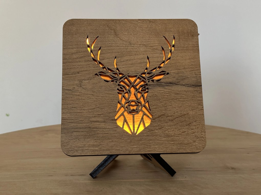 Li-Go "Hlava jelena" lampa 19x19 cm provedení povrchu: dub světlý