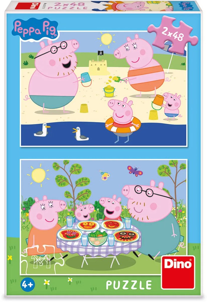 DINO Puzzle Peppa Pig Na dovolené 2x48 dílků 26x18cm skládačka dn381711
