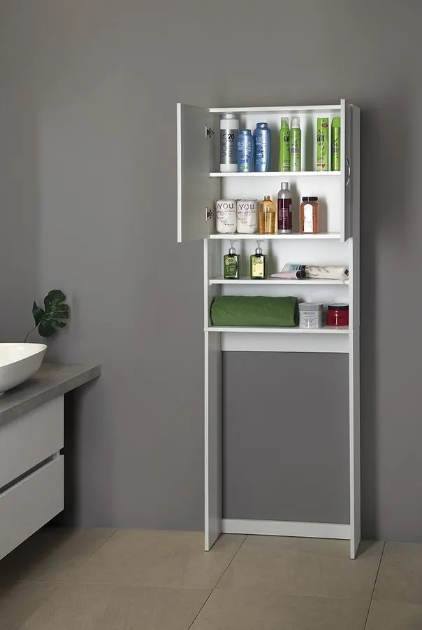 Aqualine, SIMPLEX ECO skříňka za pračku 63x25x190cm, bílá, SIME715
