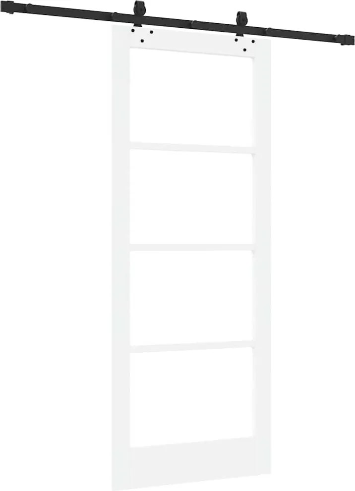 Posuvné dveře ORKDAL 83 x 202 cm Masivní borové dřevo a sklo 3332166