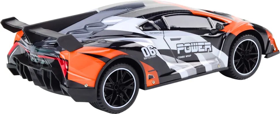 LEAN Toys Sportovní dálkově ovládané auto RC v měřítku 1:10, oranžové, rychlost 25 km/h