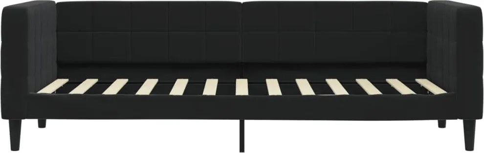 Válenda s přistýlkou a zásuvkami černá 80 x 200 cm samet 3196736