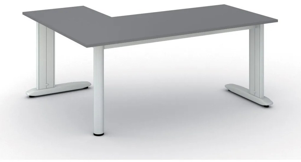 Rohový kancelářský stůl PRIMO FLEXIBLE, 180x140 cm, grafit