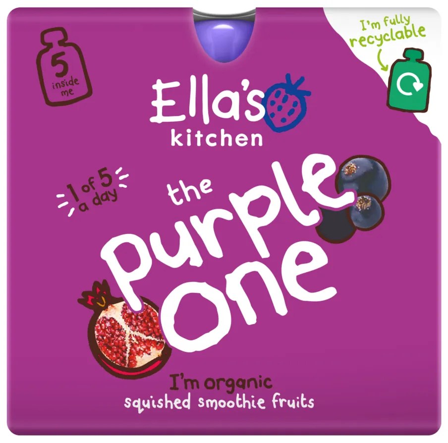 Ella's Kitchen BIO Purple one ovocné pyré s černým rybízem (5x90 g)