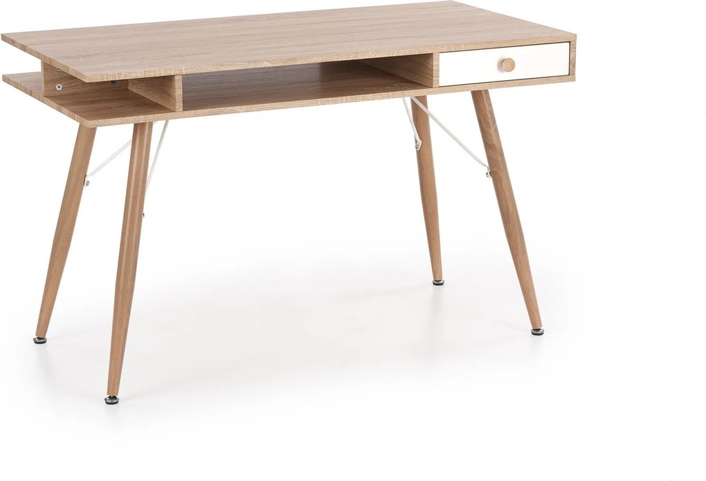 Psací stůl B34 dub sonoma/bílý