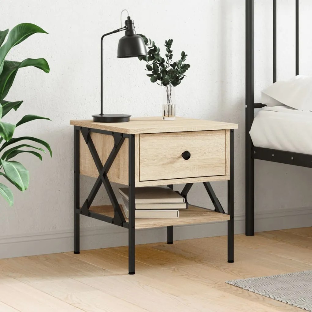 vidaXL Noční stolek 40 x 42 x 45 cm kompozitní dřevo [825959] Barva: šedá sonoma