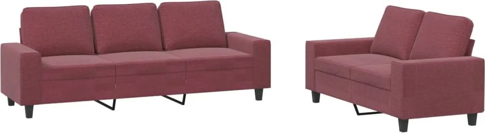 2dílná sedací souprava vínová textil 3201904