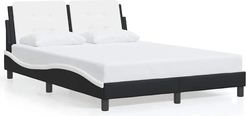 Rám postele bez matrace Zadar černý a bílý 140 x 200 cm umělá kůže 3208189