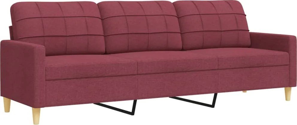 4dílná sedací souprava s podnožkou vínová textil 3278301