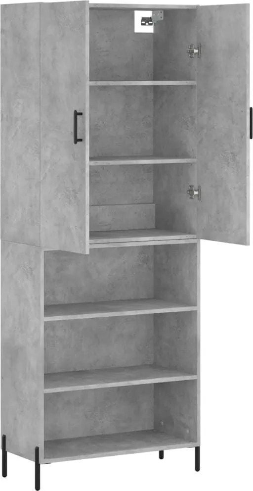 vidaXL Skříň highboard 69,5 x 34 x 180 cm kompozitní dřevo [3196079] Barva: Betonová šedá