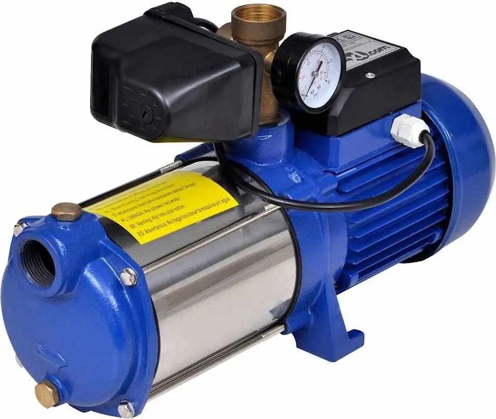 vidaXL Proudové čerpadlo s manometrem 1 300 W 5 100 l/h modré [141599]