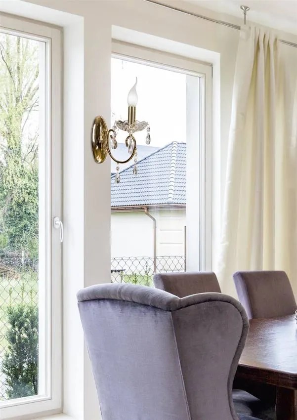 Zlaté křišťálové nástěnné svítidlo Aurora pro žárovku E14  - Candellux