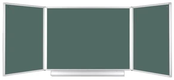 Rozevírací zelená tabule pro popis křídou, keramická / magnetická, 2400 x 900 mm
